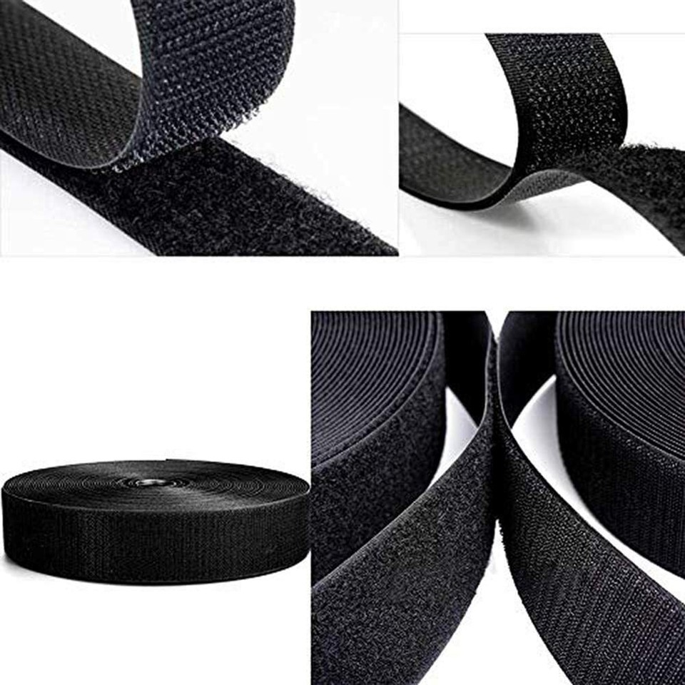 VELCRO® BRAND Black Hook & Loop Set- SEW-ON TYPE - BY THE YARD - CHOOSE ...