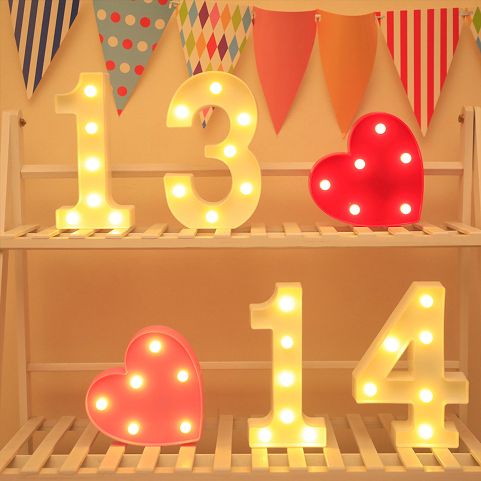 LEDs Numbers Lamp Standing Sign + Bulbs Constant Bright Anniversary ...