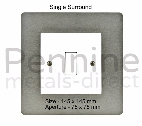 Finger Plate Light Switch Socket SURROUND Brushed Stainless Steel ...