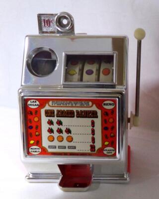 Carousel Industries Slot Machine One Armed Bandit Mechanical Bank | eBay