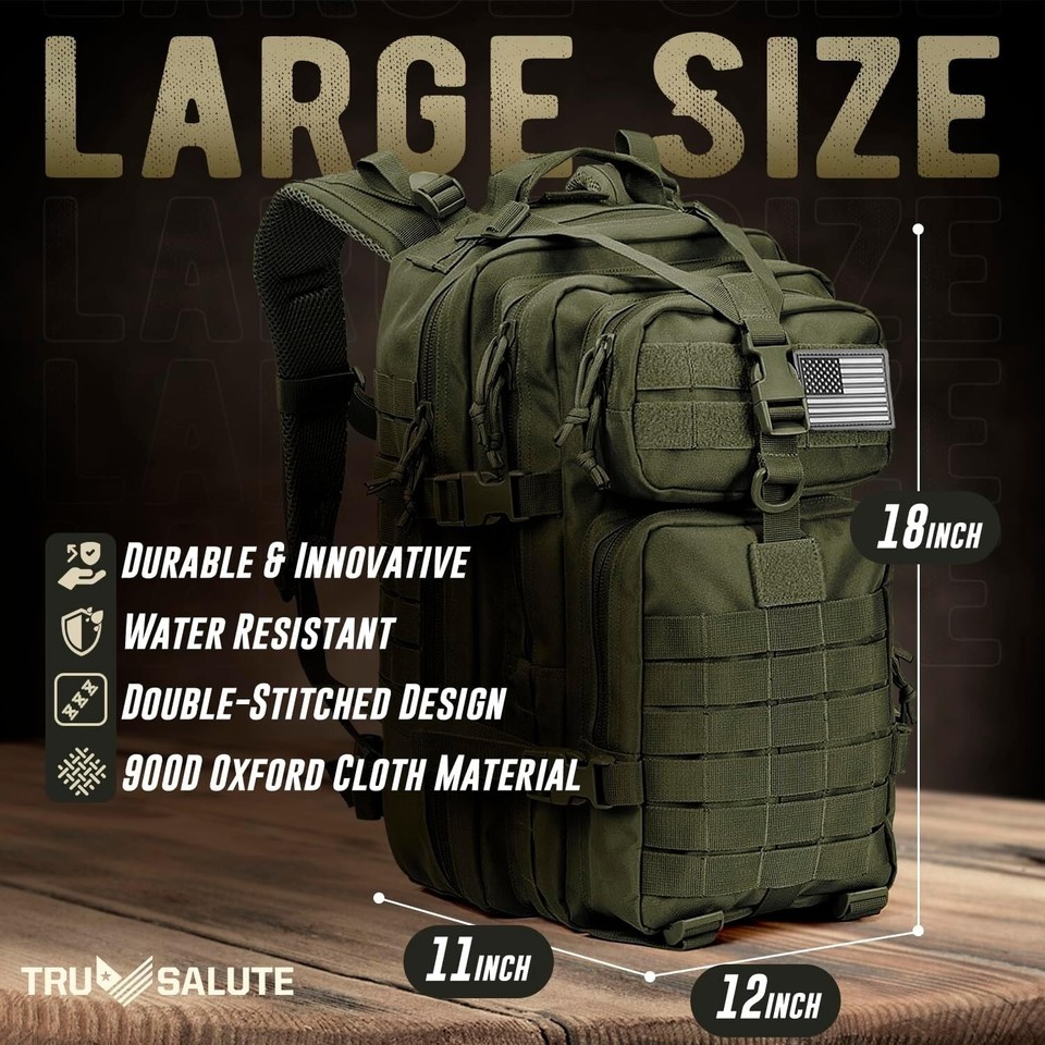 45L Elite Tactical Backpack Military Large 3 Day Assault Pack MOLLE Bug ...