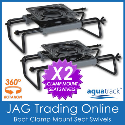 2 x CLAMP-ON BOAT SEAT SWIVEL MOUNT BASES ADJUSTABLE - Tinnie/Tinny ...
