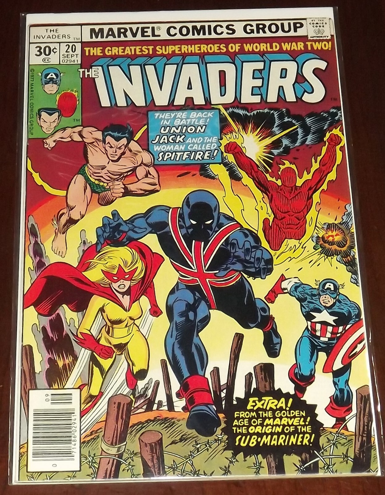 INVADERS #20 - MARVEL COMICS 1977 - 1ST FULL APP. UNION JACK II BRIAN ...