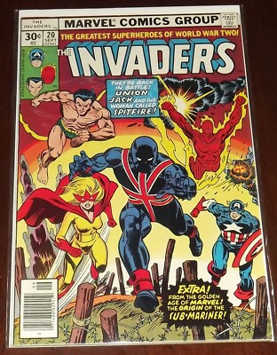 INVADERS #20 - MARVEL COMICS 1977 - 1ST FULL APP. UNION JACK II BRIAN ...