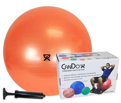 CanDo Inflatable Exercise Ball - Economy Set - Orange - 22" (55 cm ...