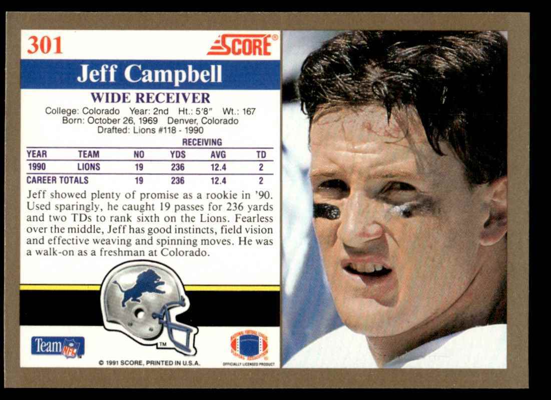 1991 Score - #301 Jeff Campbell for sale online | eBay