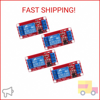 AEDIKO 4pcs DC 12V Relay Module 1 Channel Relay Board with Optocoupler ...