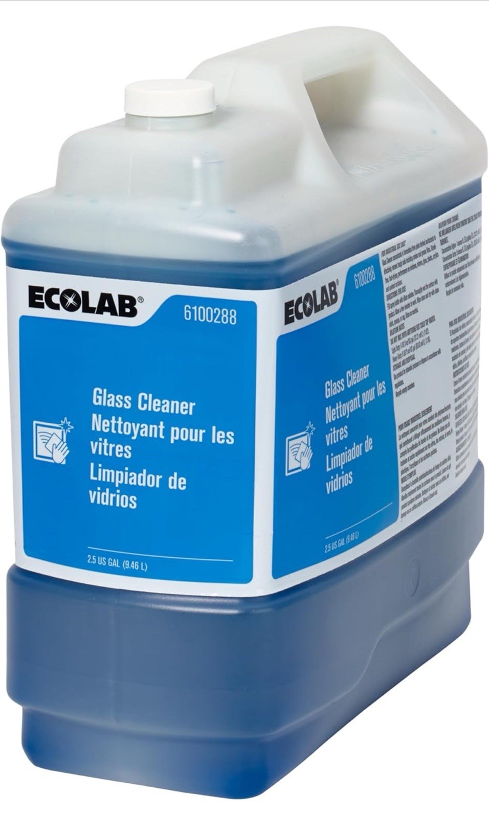 ECOLAB 6100288 Glass Cleaner 2.5 Gallons Resealable Jug/Bottle | eBay
