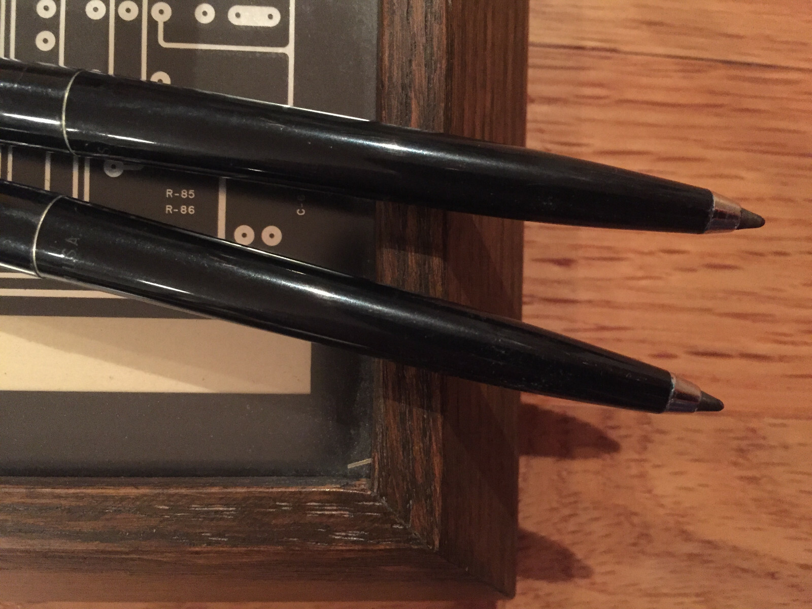 Vintage CUSTOM MADE Double Pen Desk Set Printed Circuit Artwork w/ OEM ...