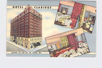 PPC Postcard MO Missouri St Louis Hotel Claridge Multi-View Locust At ...