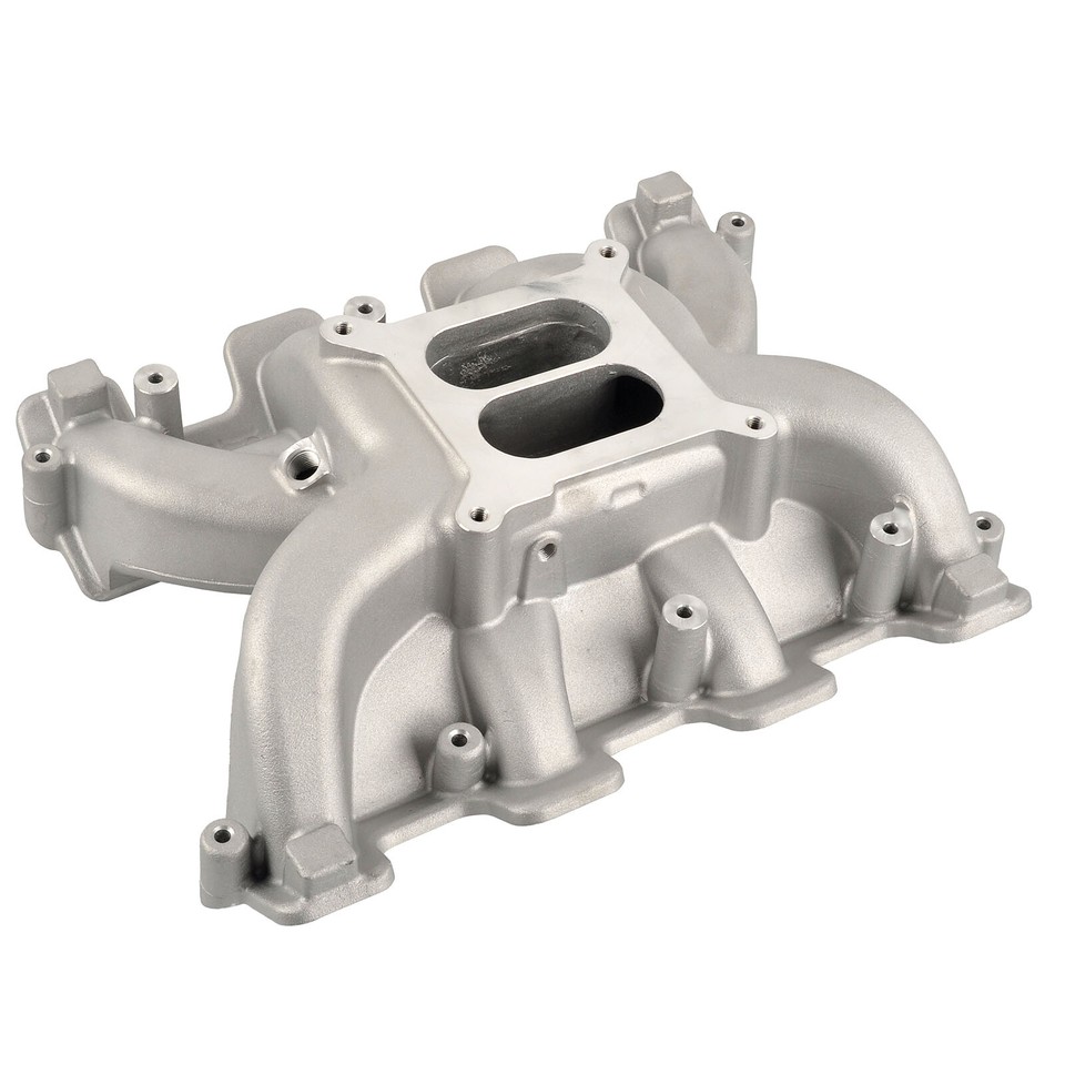 Satin Aluminum Dual Plane Carb Intake Manifold For LS1 5.3L LS2 6.0L ...