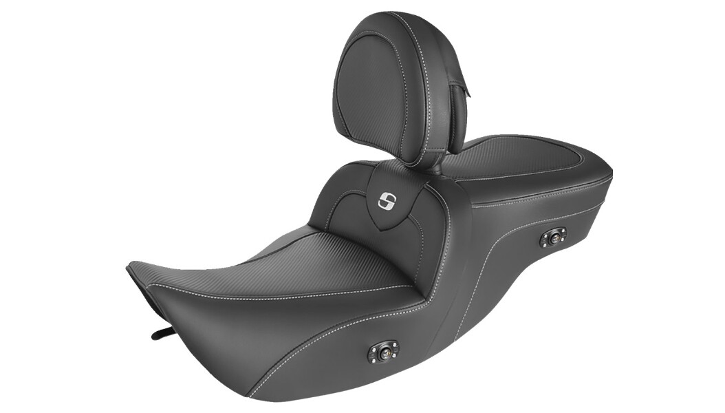 Saddlemen - 897-06-185BRHC - Heated Road Sofa CF Seat, with Driver's ...