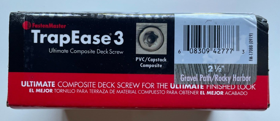 2-1/2" TRAPEASE 3 DECK SCREW 75 PER BOX | eBay