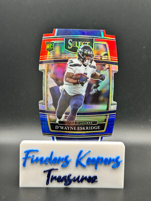 D'Wayne Eskridge 2021~Select Concourse Level Prizm Red and Blue Die Cut ...