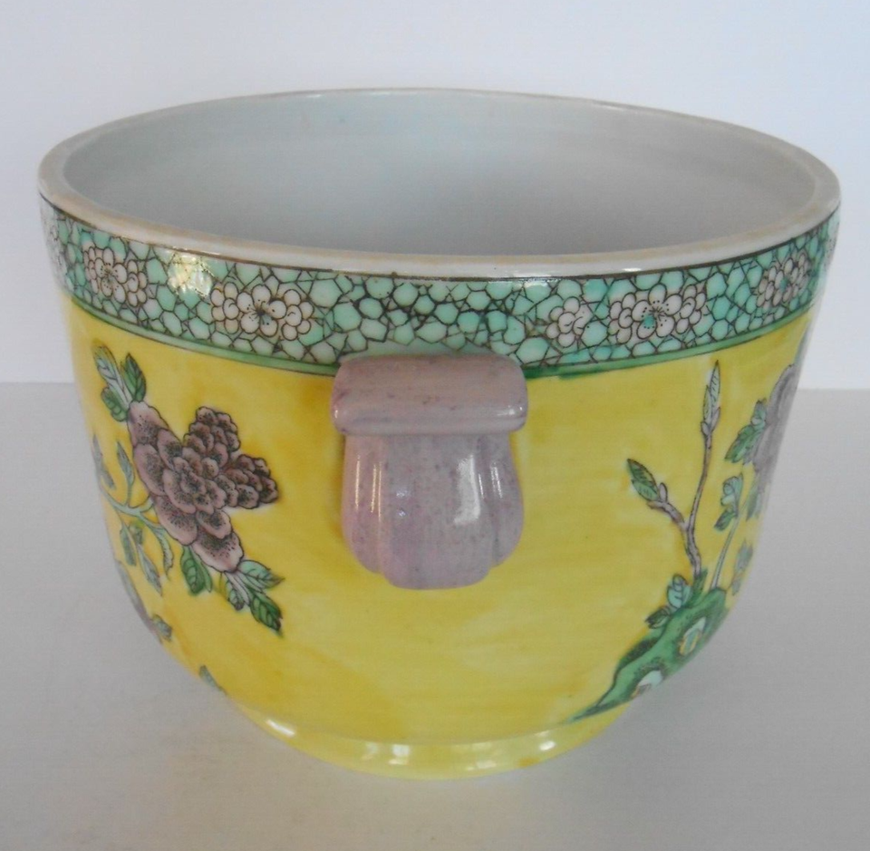 Vintage Cache Pot Planter Pot Japanese Porcelainware Decorated in Hong ...