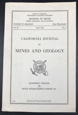 April 1944 CA Journal of Mines & Geology w/Maps Mineral Deposits ...