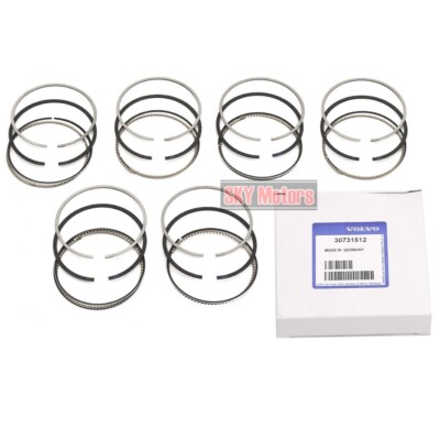 6pcs Piston Rings Set 83mm STD For Volvo S80 XC90 2.9T T6 B6294S B6294T ...