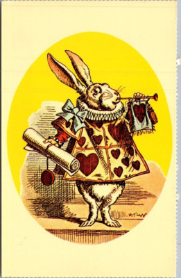 CONGRATULATIONS White Rabbit ALICE IN WONDERLAND Art greetings Postcard ...