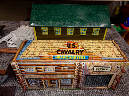 Massive lot Vintage 60's Marx & Tim Mee toys people Buildings animals ...