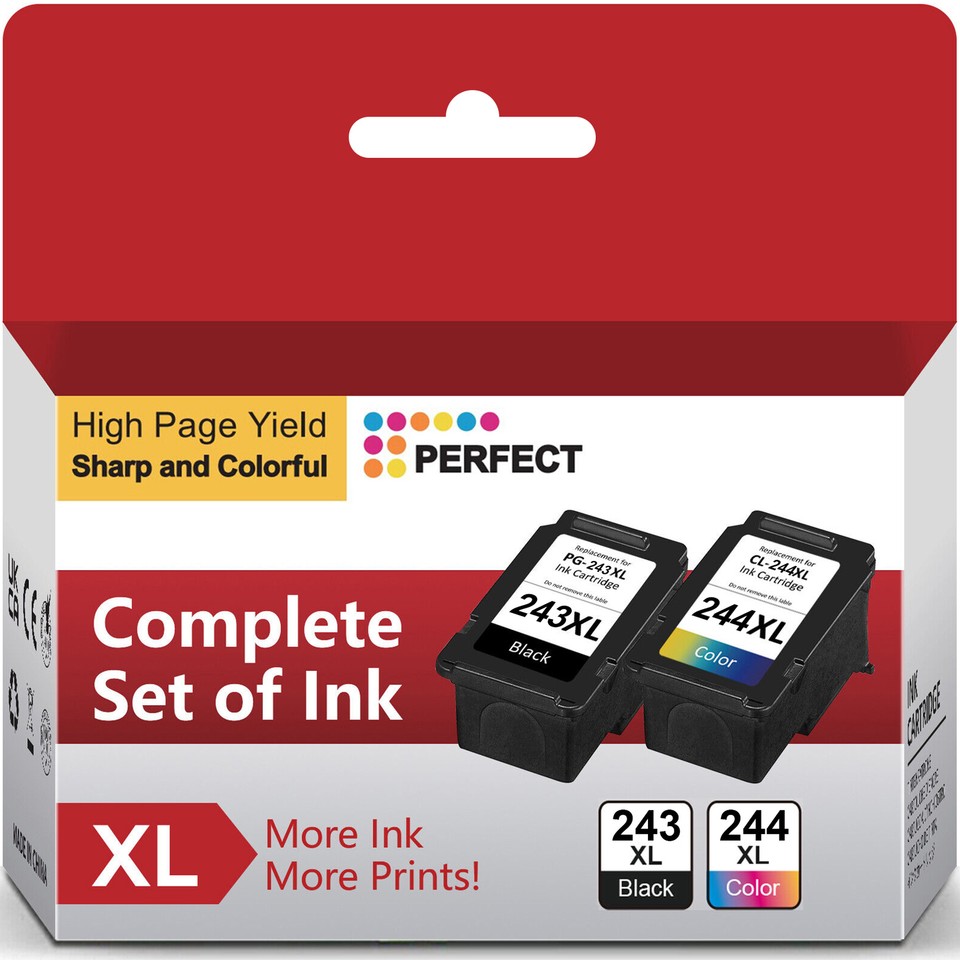 PG-243XL Ink Cartridge compatible for Canon CL-244XL MG2420 MG2450 ...