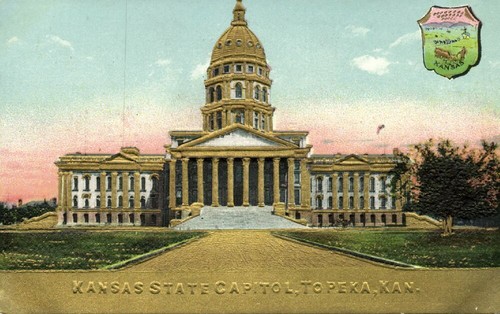 Topeka, Kansas, State Capitol, Coat of Arms (1910s) Gold Embossed | eBay