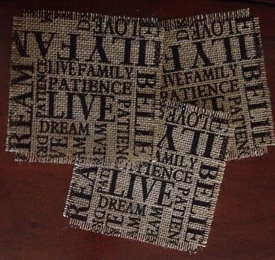 Primitive Burlap Coaster Barn Wedding Bridal Centerpiece Country Gift ...