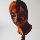 Custom knit creepy black orange balaclava baddie Crochet ghost clown ...