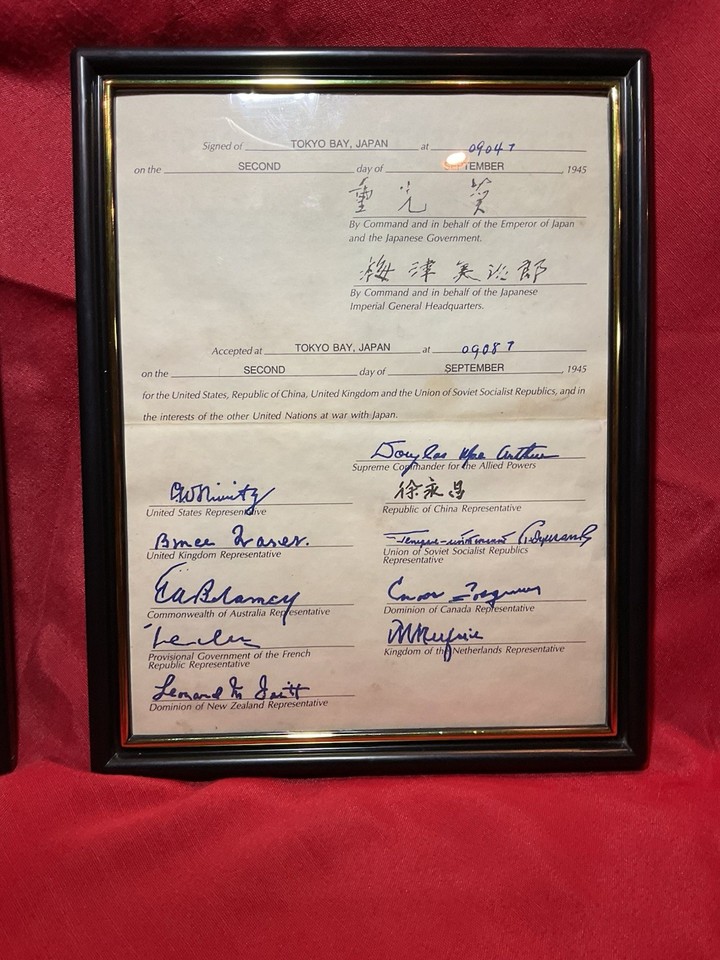 WWII Surrender Documents Replica Framed Set Signed by German High ...