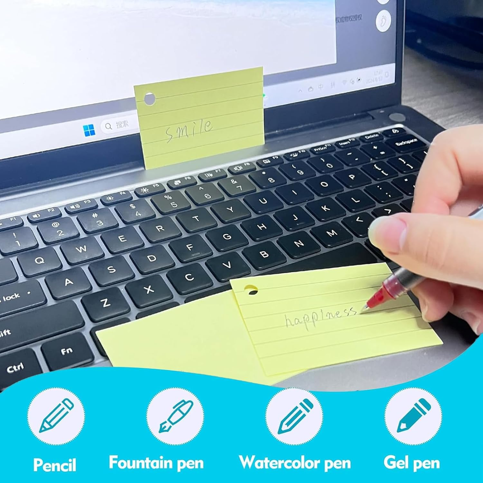 A8 Linierte Karteikarten 500 Stück Lernkarten mit Ring Flash Cards Bunt ...