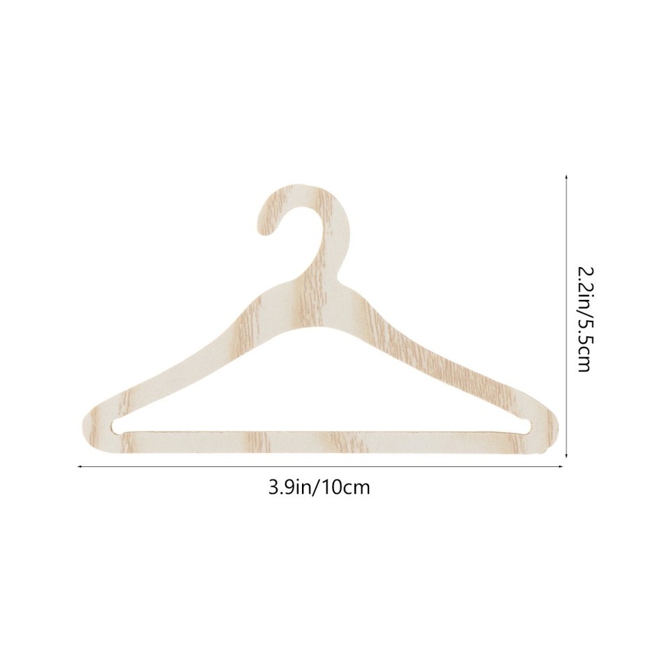 10Pcs Wooden Hangers Small Hangers Mini Clothes for Miniature Dolls ...