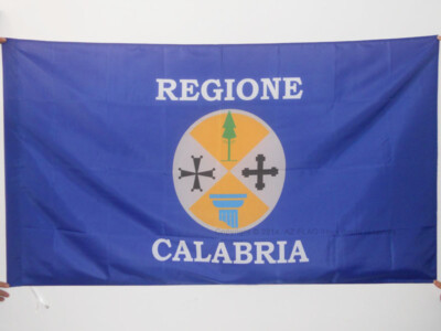 CALABRIA FLAG 3' x 5' for a pole - ITALY - ITALIAN REGION FLAGS 90 x ...
