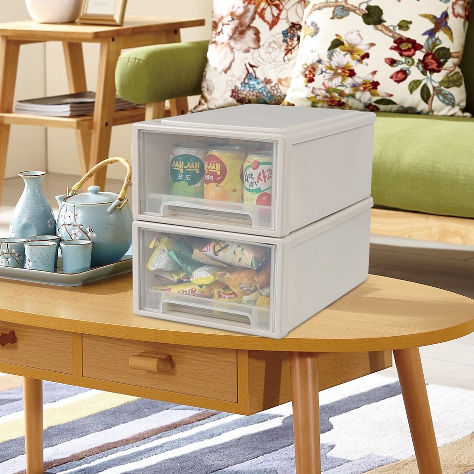 12 Qt. Plastic Stackable Storage Drawer Small Drawer-type Desk ...