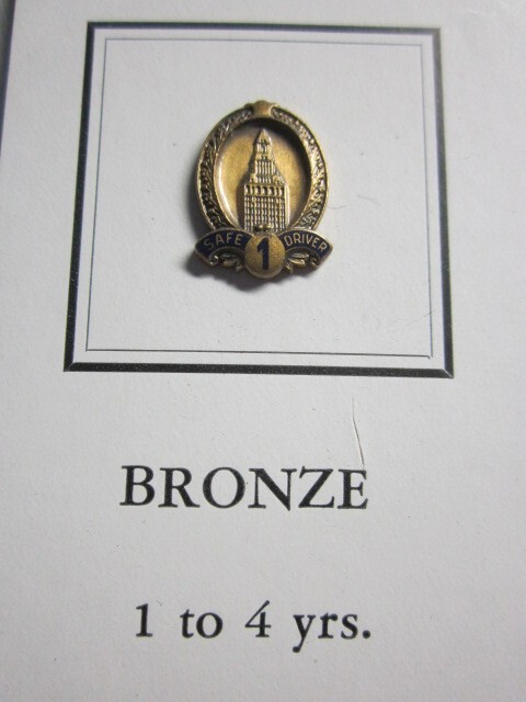 10K Gold 25 year +gold filled 5yr+ bronze 1Year Safe Driver Award Lapel ...