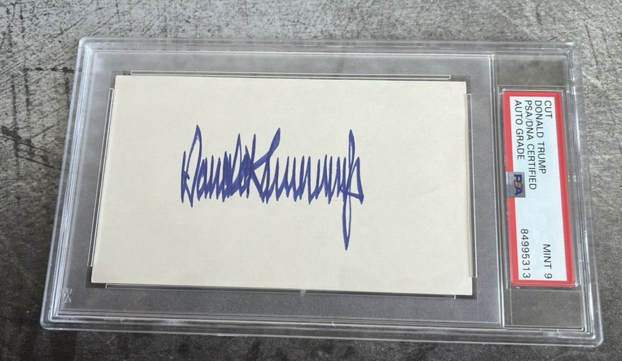 Donald J Trump FULL Signed Autographed Cut AUTO PSA/DNA 9 MINT 45th ...