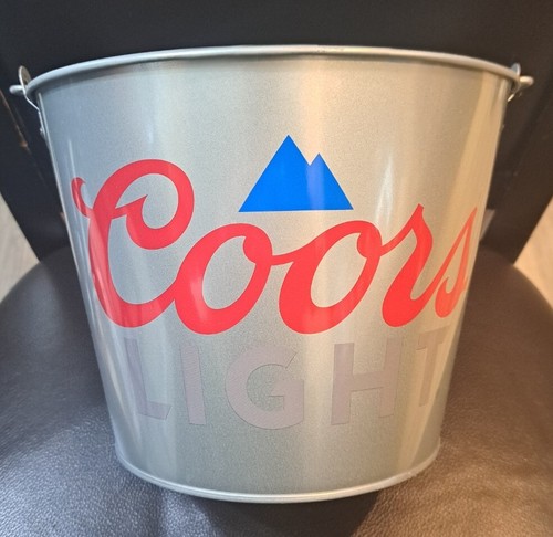 Coors Light Beer Mountain Logo 5 Quart Metal Ice Bucket - Great ...