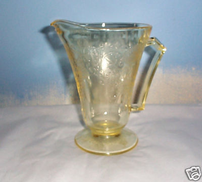 YELLOW DEPRESSION GLASS FLORENTINE 2 PITCHER 28 OZ | eBay