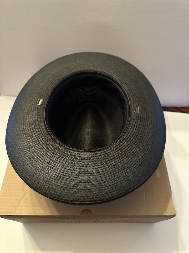 NEW Stratton Sheriff Style Straw Hat 42DB Double Brim Oval BLACK ...