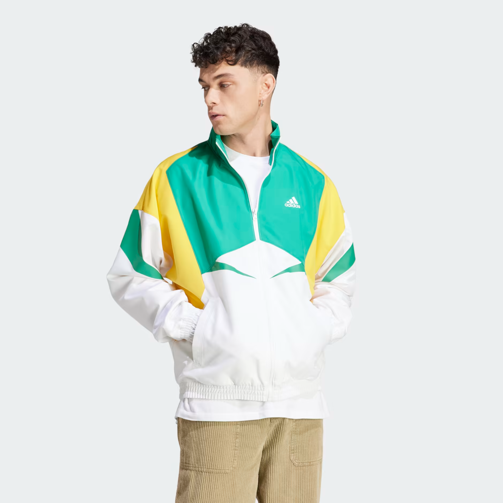 ($90) Adidas Woven Colorblock Full-Zip Oversized Track Jacket Men's XL ...