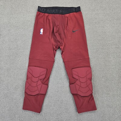 Nike Compression Pants Pro Lebron James "Custom" 3/4 Padded Red AA0765 ...