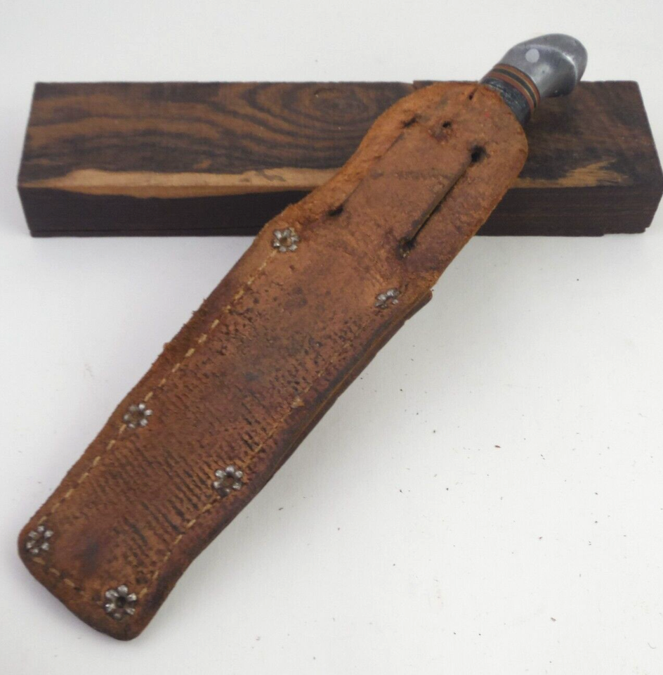 "Kinfolks" U.S.A. 330 4 1/2 "Hunting Knife " Stacked Leather Handle ...