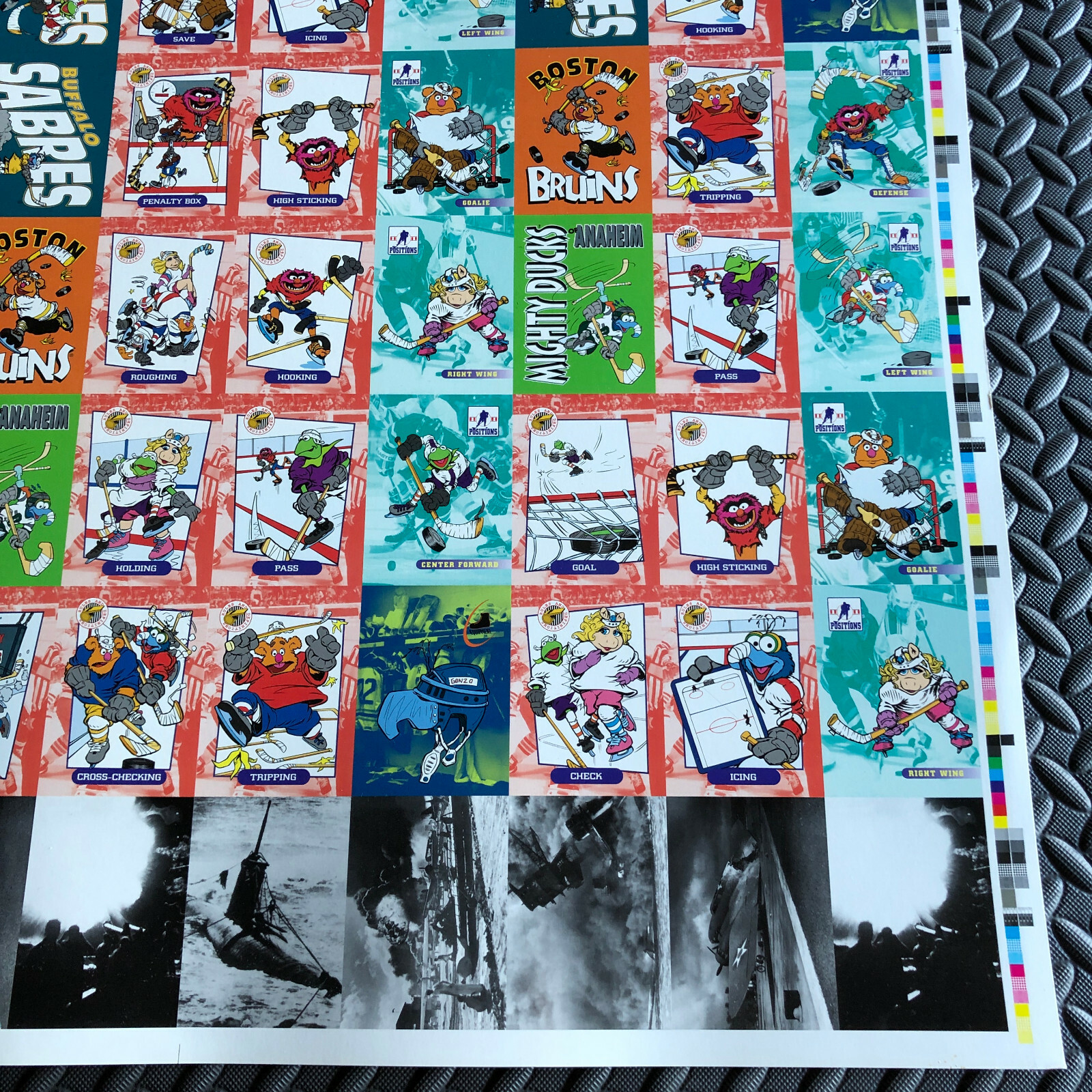 JIM HENSON MUPPETS TAKE THE ICE 100-CARD UNCUT SHEET CARDZ 1994 28x38 ...