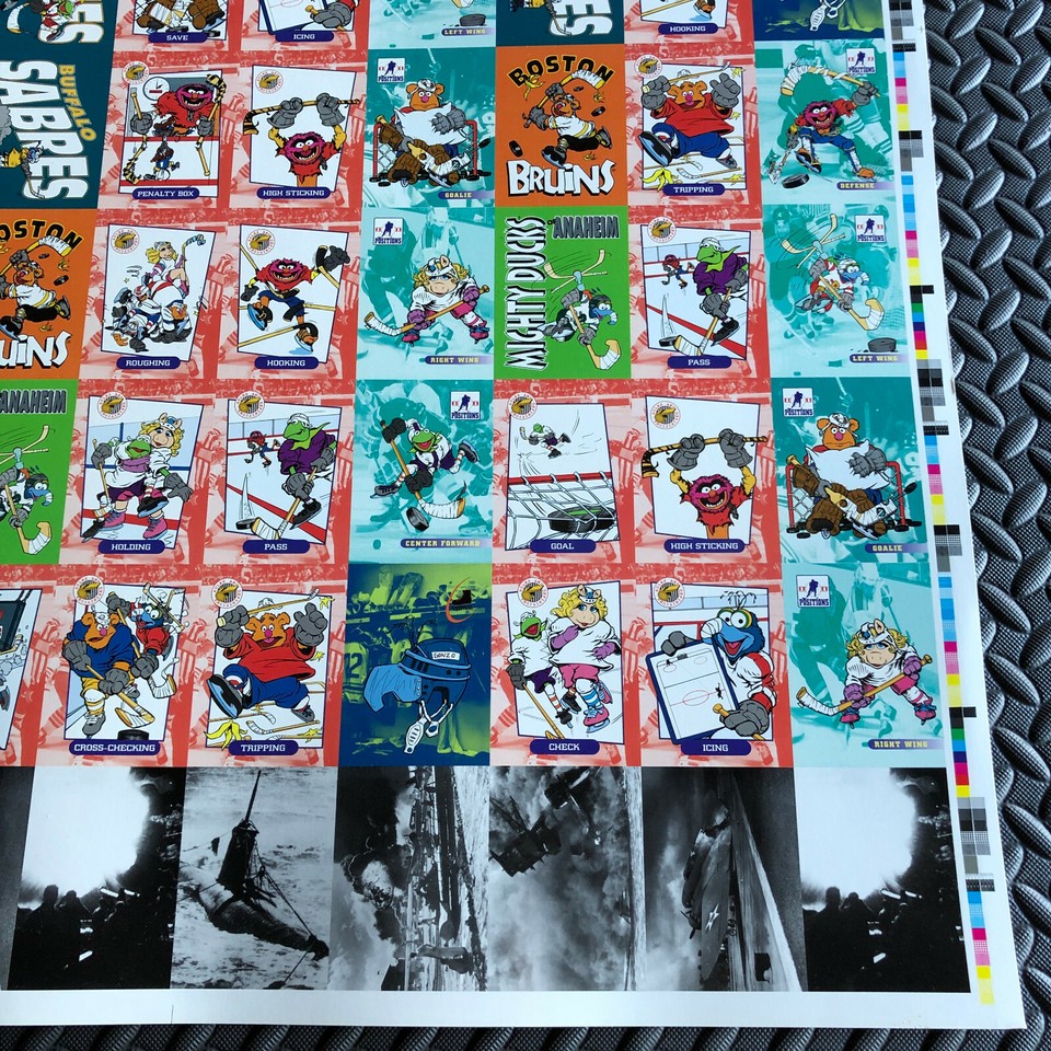 JIM HENSON MUPPETS TAKE THE ICE 100-CARD UNCUT SHEET CARDZ 1994 28x38 ...