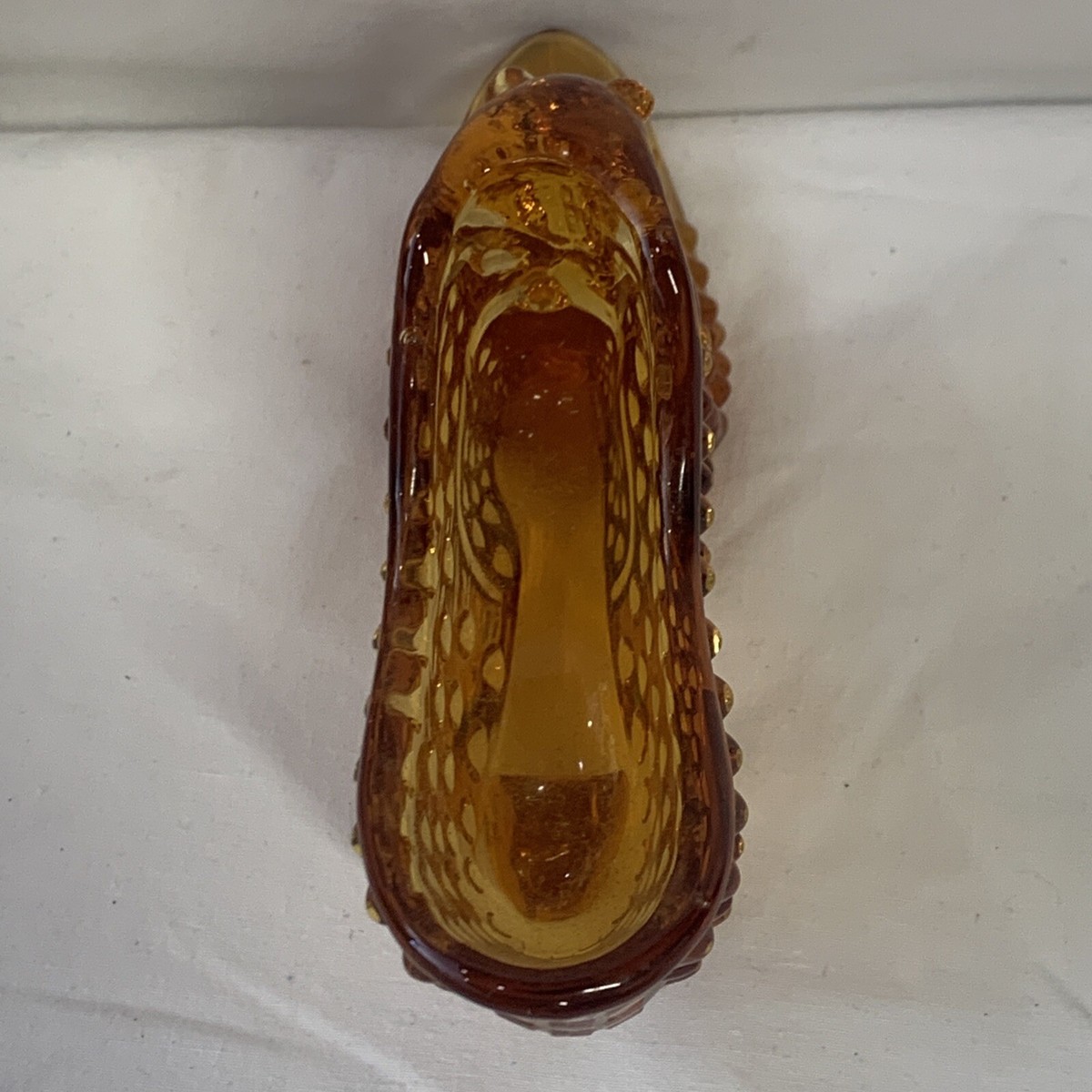 Vintage Amber Glass Shoe Collectible Home Decor Vintage Vintage