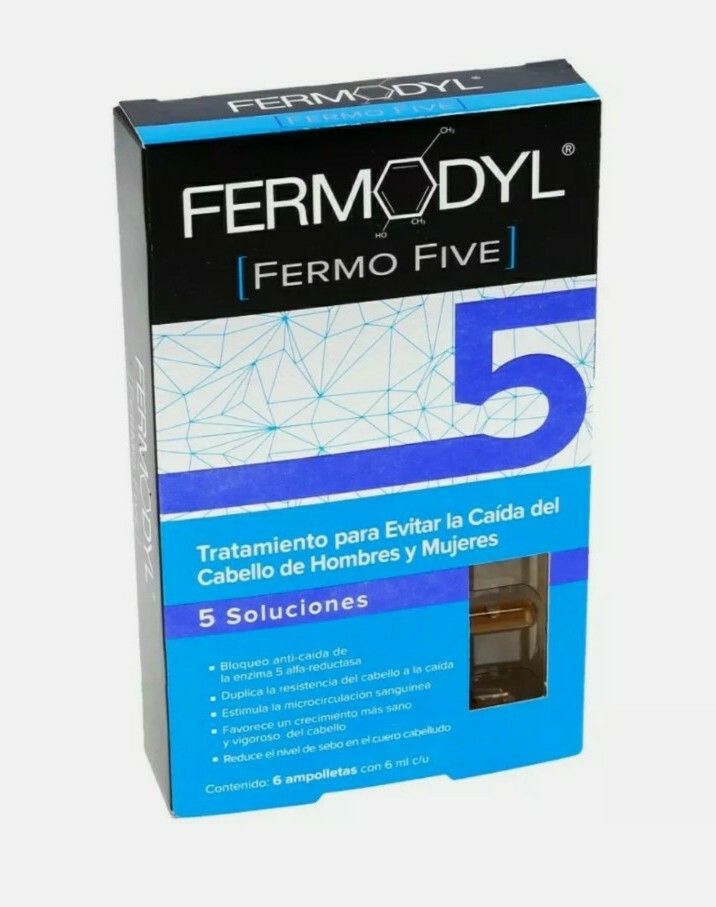 FERMODYL FERMO FIVE TREATMENT 6 AMPULES 6ml Ea./ 6 Ampolletas Anticaída ...