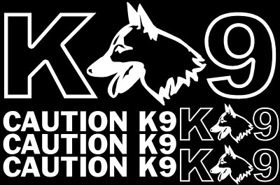 Caution K9 Unit Set - Die-cut Vinyl Decal -Car / Truck / Window Sticker ...