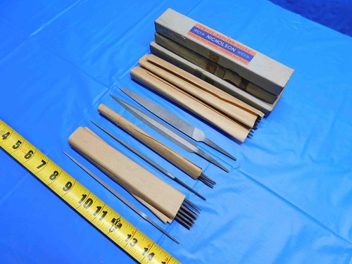 24pc LOT NEW SWISS PATTERN NEEDLE FILES 6" SQUARE ROUND BARRETTE ...