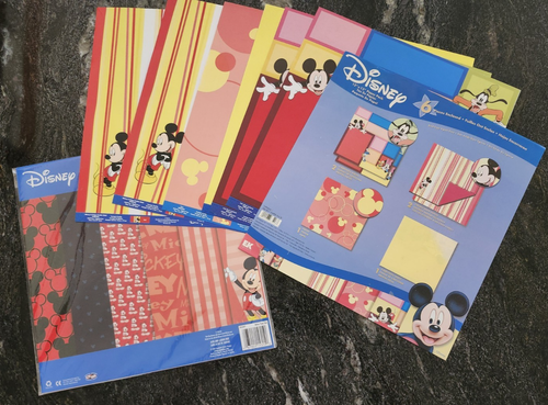 2 DISNEY 12x12 Scrapbook Paper Packs! Patterns Magic Kingdom Mickey ...