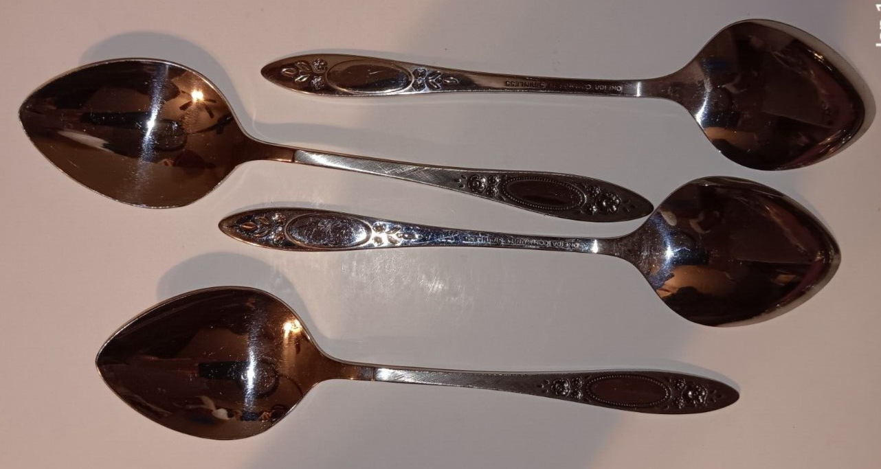 Oneida Community VIGNETTE Stainless 4 Burnished Oval Roses Flatware ...