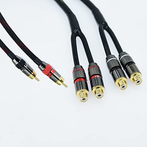 1ft Shielded Rca Splitter Subwoofer Stereo Audio Video Cable 1 Male To ...