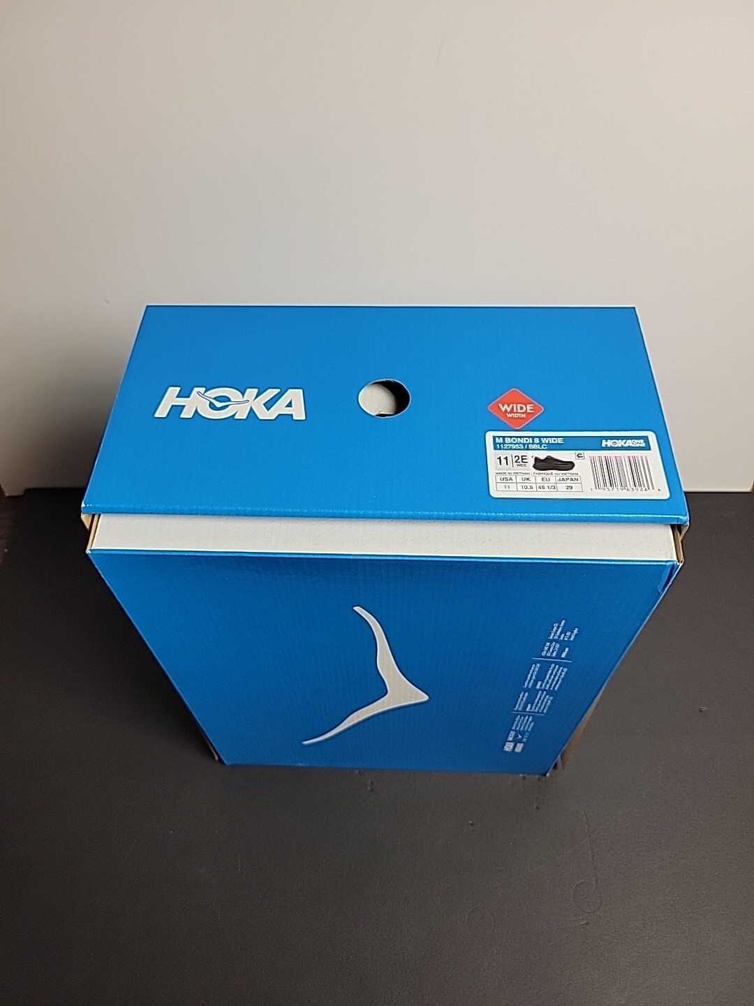 Hoka One One BONDI 8 WIDE (2E) 1127953/BBLC Men's Running Shoes box ...